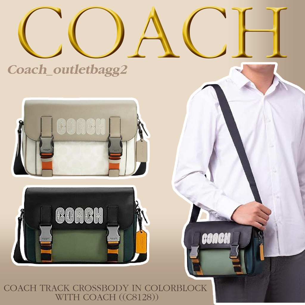 COACH TRACK CROSSBODY IN COLORBLOCK WITH COACH ((C8128)) | Shopee Thailand