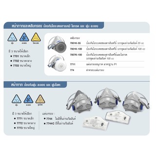 3M 7001J-55 ตลับกรองไอระเหยสารตัวทำละลาย ขนาด 55 ซี.ซี (3M 7001J-55 ORGANIC VAPOR CARTRIDGE ...
