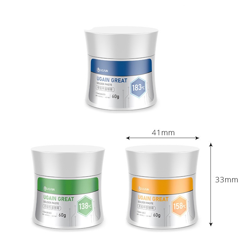 ใหม่ ของแท้ บัดกรี UGAIN ไร้ตะกั่ว อุณหภูมิต่ํา 60 กรัม BGA Sn42bi58 ...