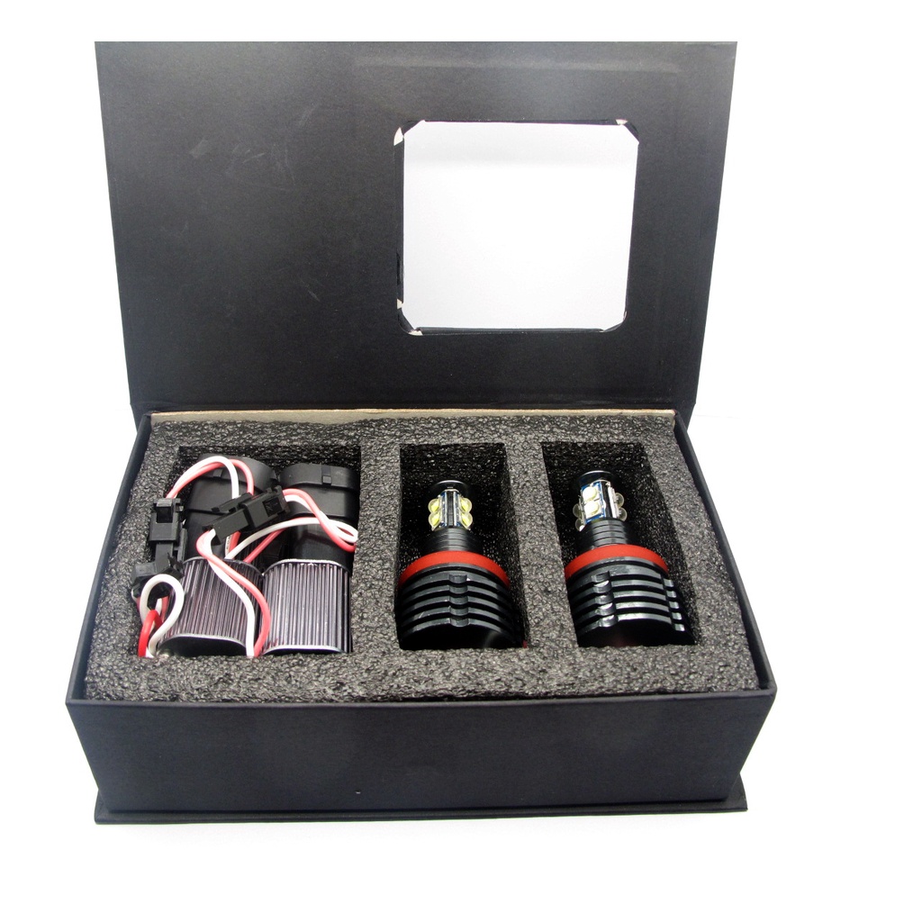 ADT 80W 8LED angel eye Headlights E92 H8 Xenon headlights bright lights ...