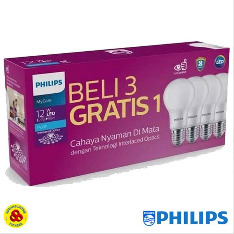 Philips Mycare ไฟ Led 12W สีขาว 12 วัตต์ 4 วัน | Shopee Thailand