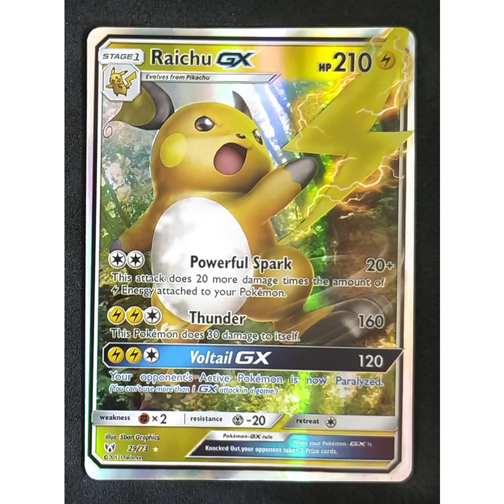 Raichu GX Card 29/73 ไรชู Pokemon Card Gold Flash Light (Glossy) ภาษา ...