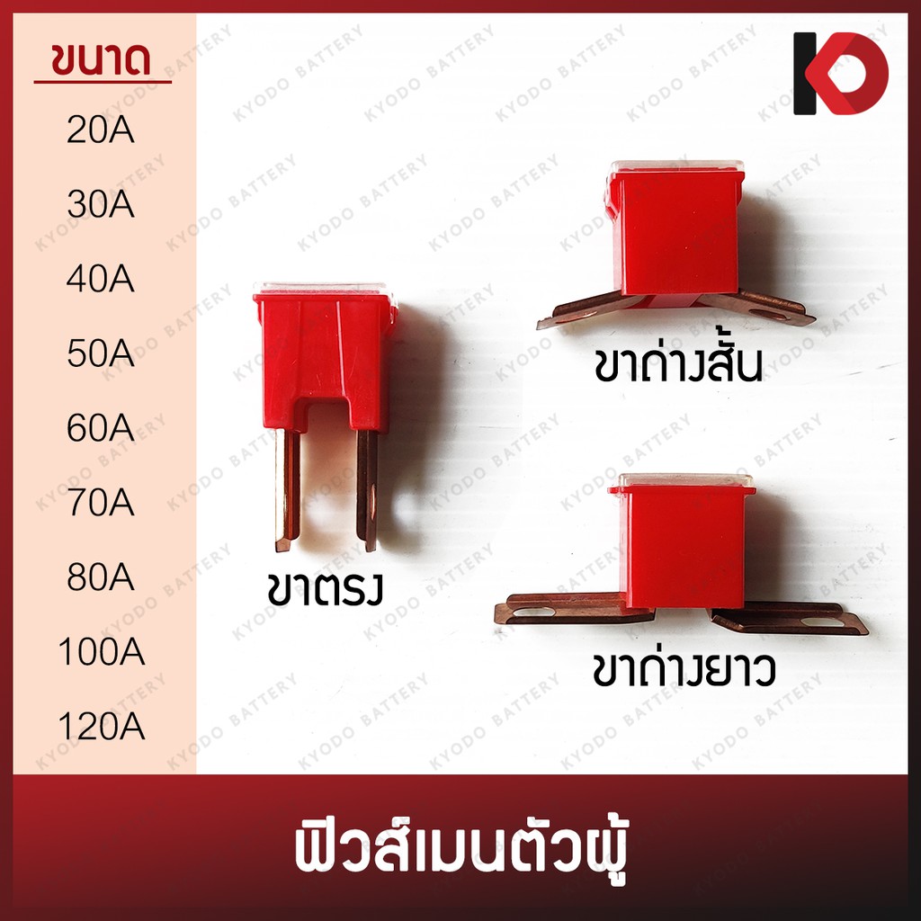 (1 ตัว) ฟิวส์เมนตัวผู้ ขาตรง/ขาถ่างสั้น/ขาถ่างยาว ฟิวเมนตัวผู้ ขนาด 20A, 30A, 40A, 50A, 60A, 70A ...