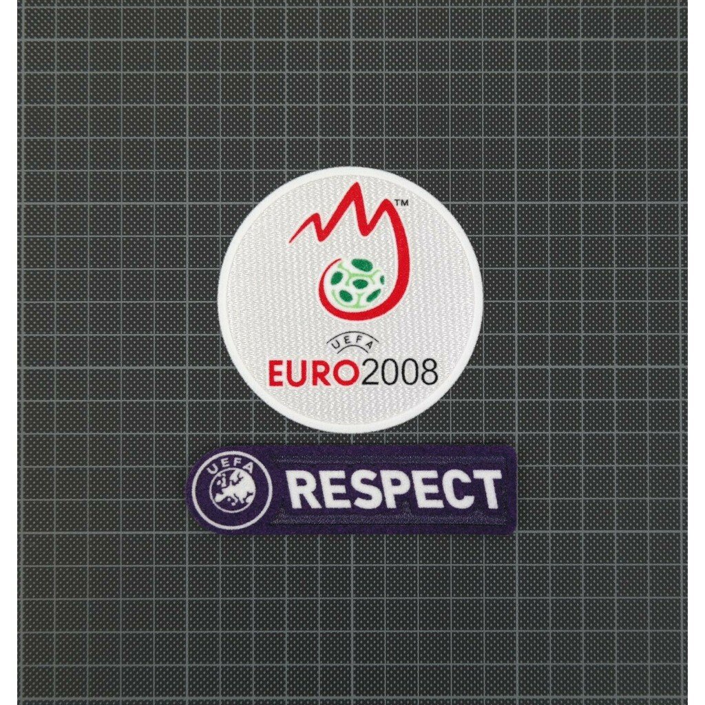 อาร์ม กำมะหยี่ Patch UEFA Euro 2008 & RESPECT Sleeve Patches Badges ...
