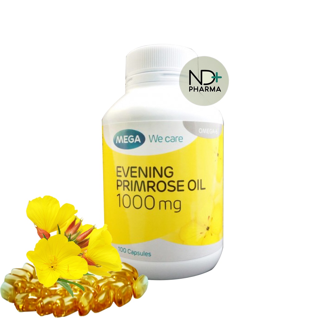 Mega Evening Primrose Oil 1000 mg 100 แคปซูล เมก้า วี แคร์ น้ำมันดอกอีฟ ...