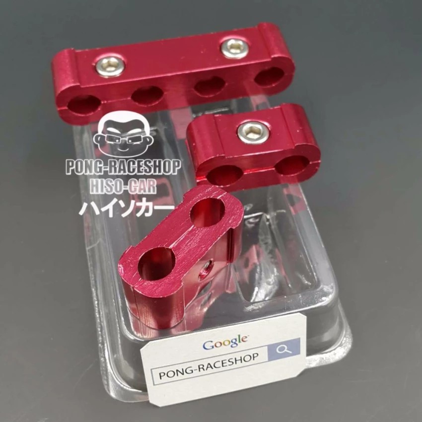 HISO-CAR คลิปล็อกสาย กราวไว อลูมิเนียมในห้องเครื่อง สีRED #69 | Shopee Thailand
