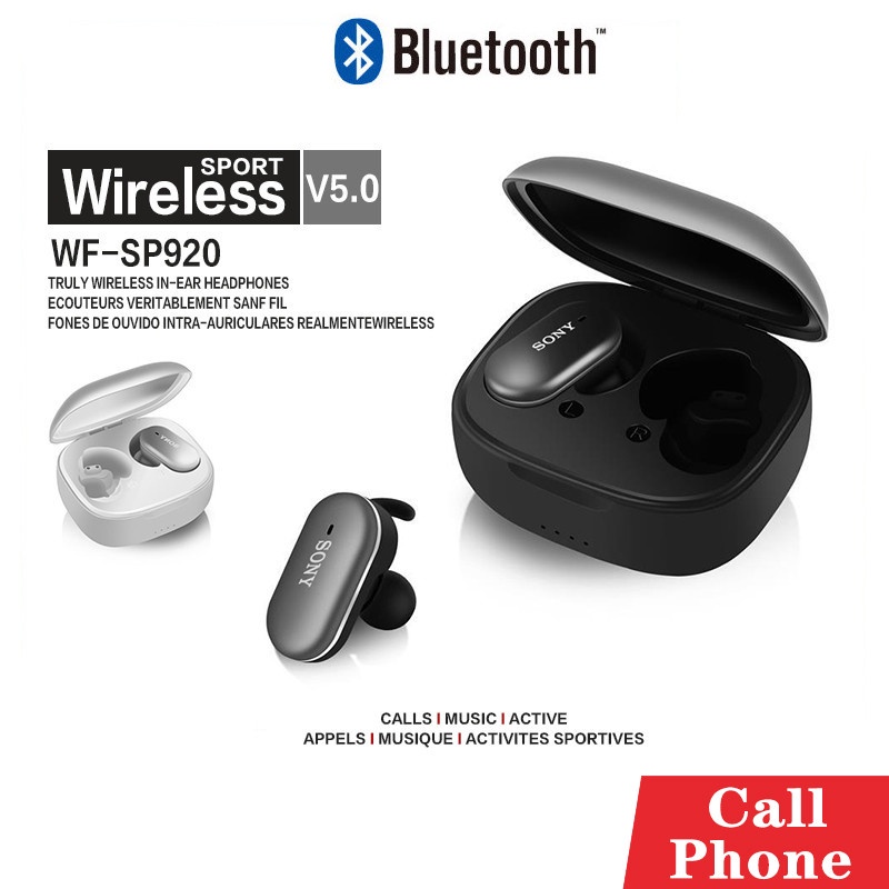 หูฟังบลูทูธ Sonie รุ่น WF-SP920 ตัดเสียงรบกวน เหมาะออกกำลังกาย โทรได้ ฟังเพลงได้ ใช้นาน 6ชม. มี ...