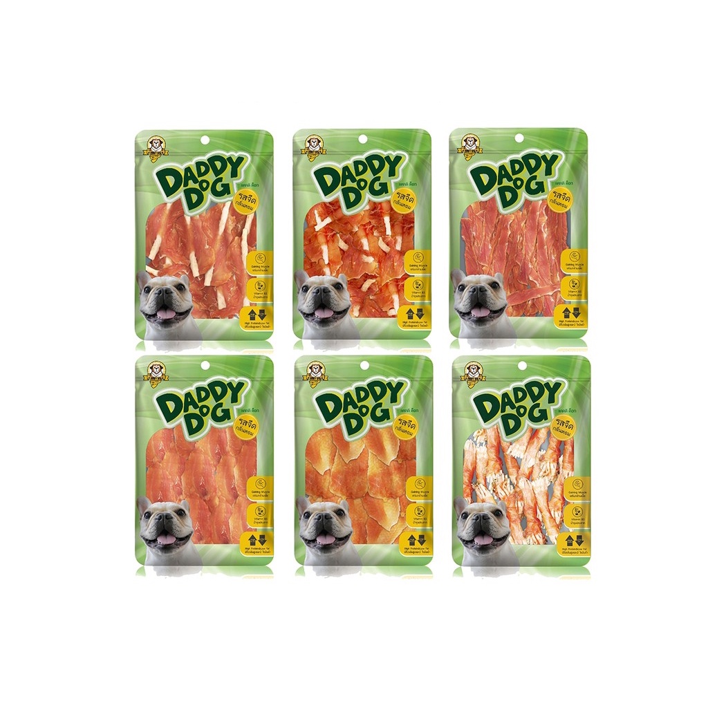 Daddy dog 320g.ขนมหมา ขนมสุนัข สันในไก่อบแห้ง สันในไก่เสียบนมนิ่มสั้น ...