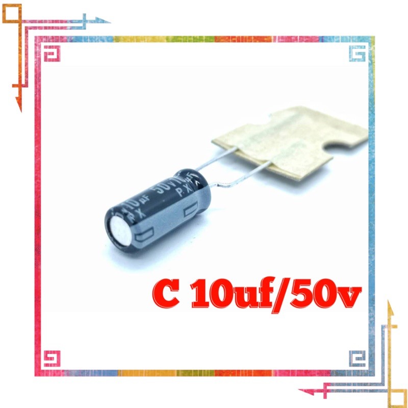คาปาซิเตอร์ (Capacitor) 10uF 50VDC PX Series ขนาด 5mmX11mm 105องศา ...
