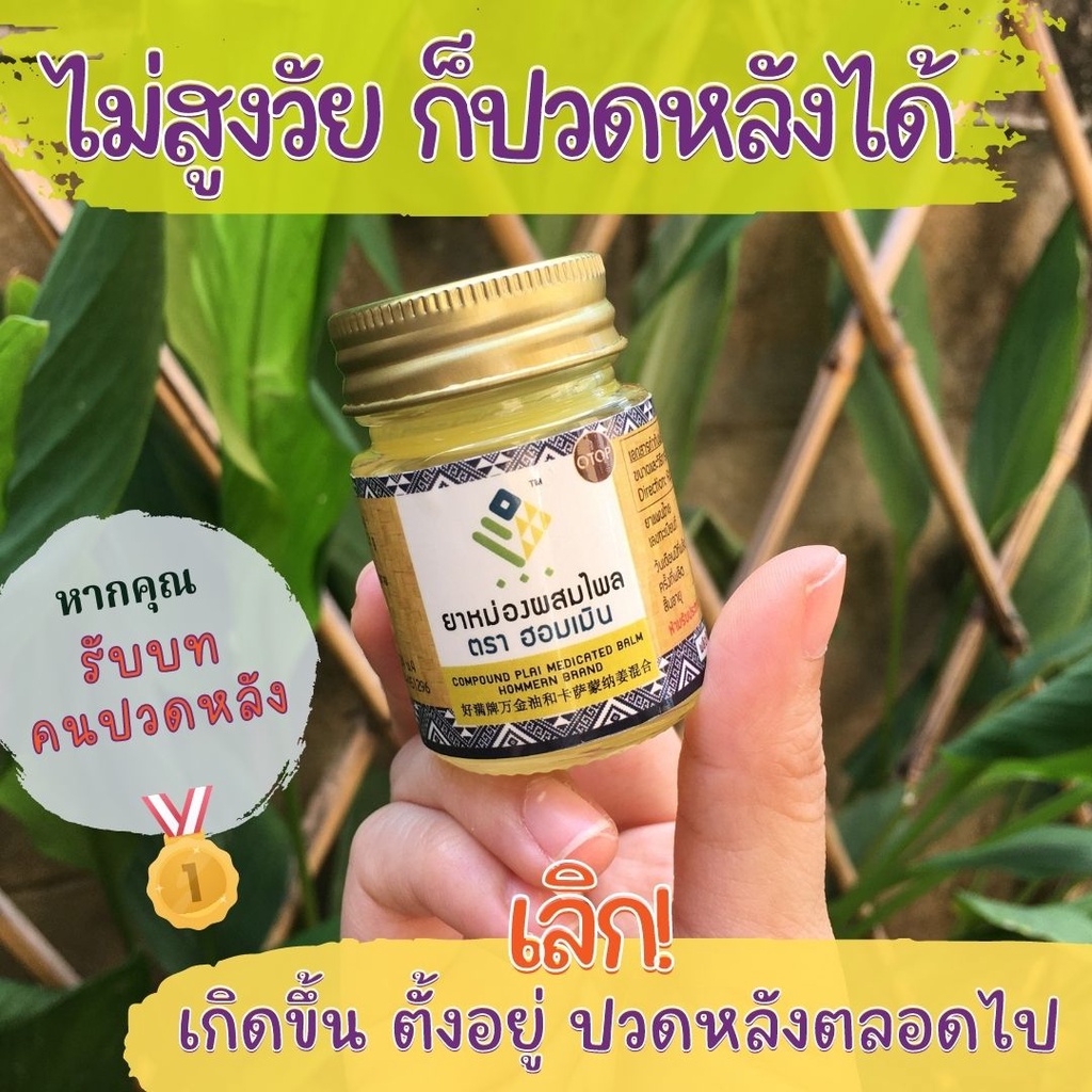 ยาหม่องผสมไพล ตรา ฮอมเมิน (Compound Plai Medicated Balm Hommern Brand ...