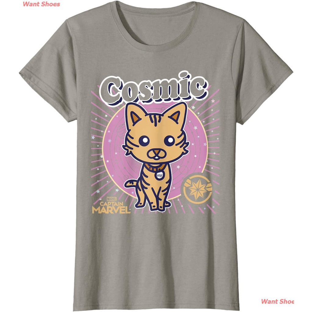 เสื้อยืดคอกลมเสื้อยืดลำลอง Marvel Capn Marvel Cartoon Goose Cosmic Line ...