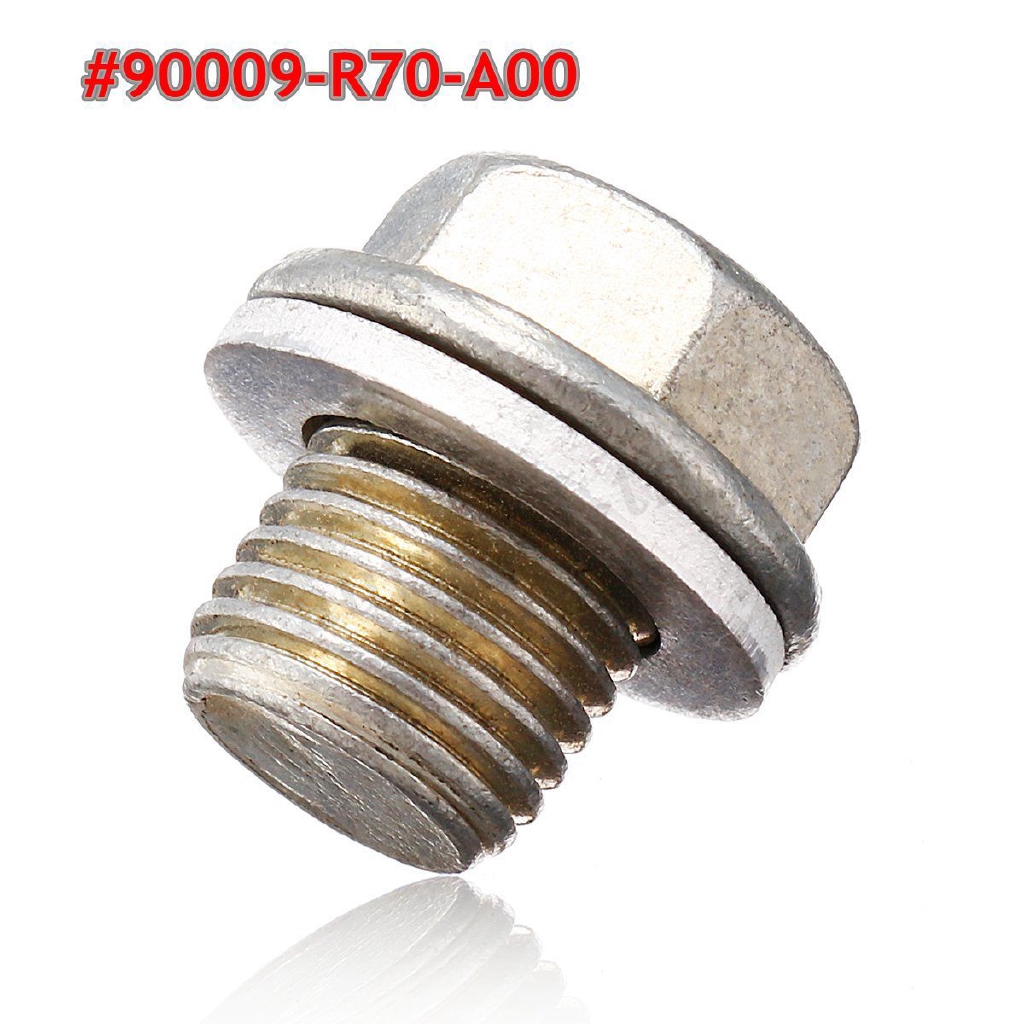 90009-R70-A00 Engine Oil Pan Drain Bolt Plug w/ Washer For Honda/Acura ...