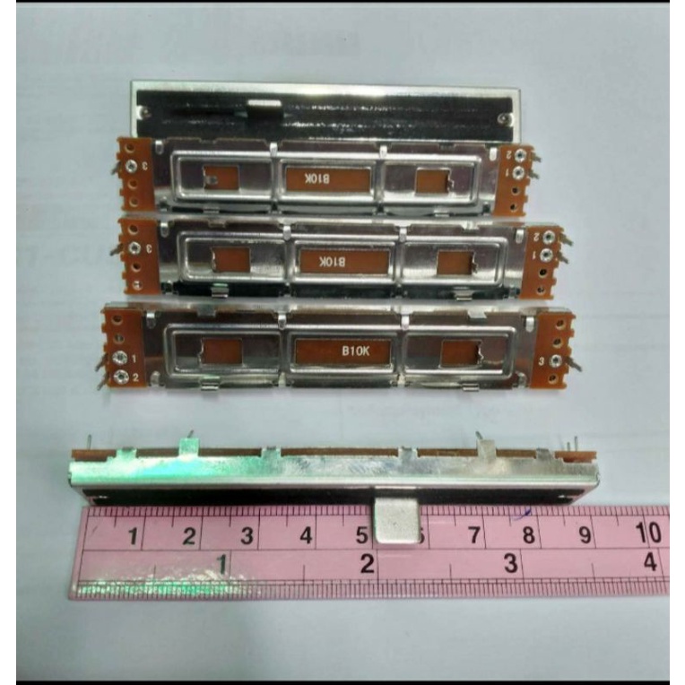 B10K 3ขา B103 10KBวอลลุ่มสไลต์ยาว9CM(แพ็ค1ตัว)ขา2-1โมโน แกนสูง8มิล สี ...