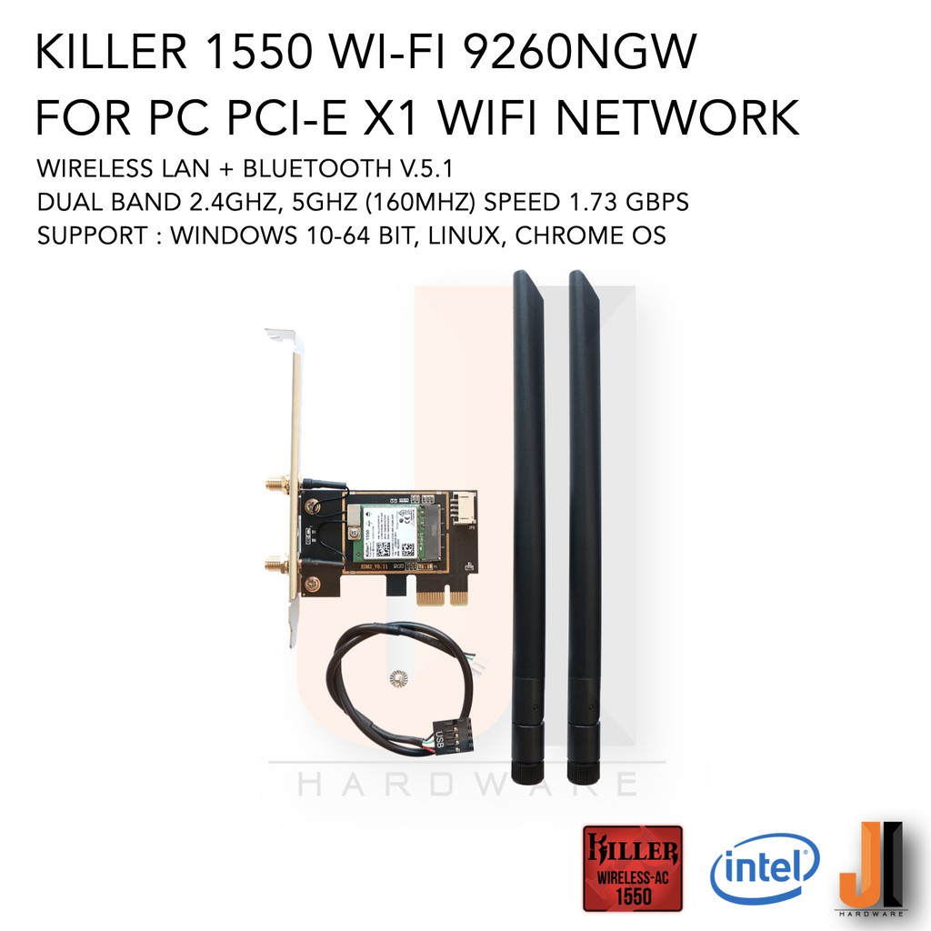 Killer 1550 Intel® Wireless-AC 9260NGW card for PC m.2 to PCI-e wifi ...