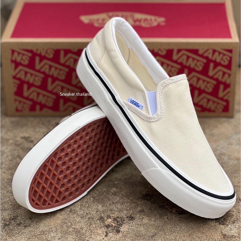 Vans Slip On Classic Cream สีครีม รองเท้าสลิปออน รองเท้าผ้าใบ สินค้า ...