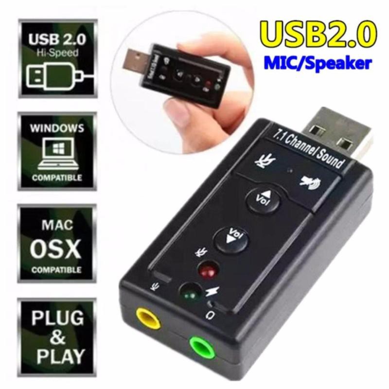 ซาวด์การ์ด การ์ดเสียงUSB2.0 Sound Card Adapter Audio 3D 12Mbps Virtual 7.1 | Shopee Thailand