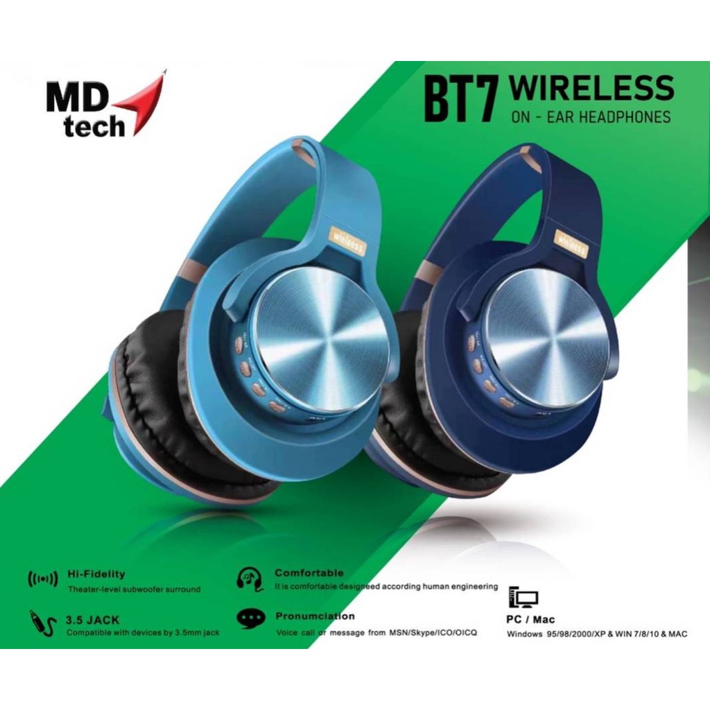หูฟังเฮดโฟน HeadPhone Bluetooth MD-TECH (BT7) | Shopee Thailand