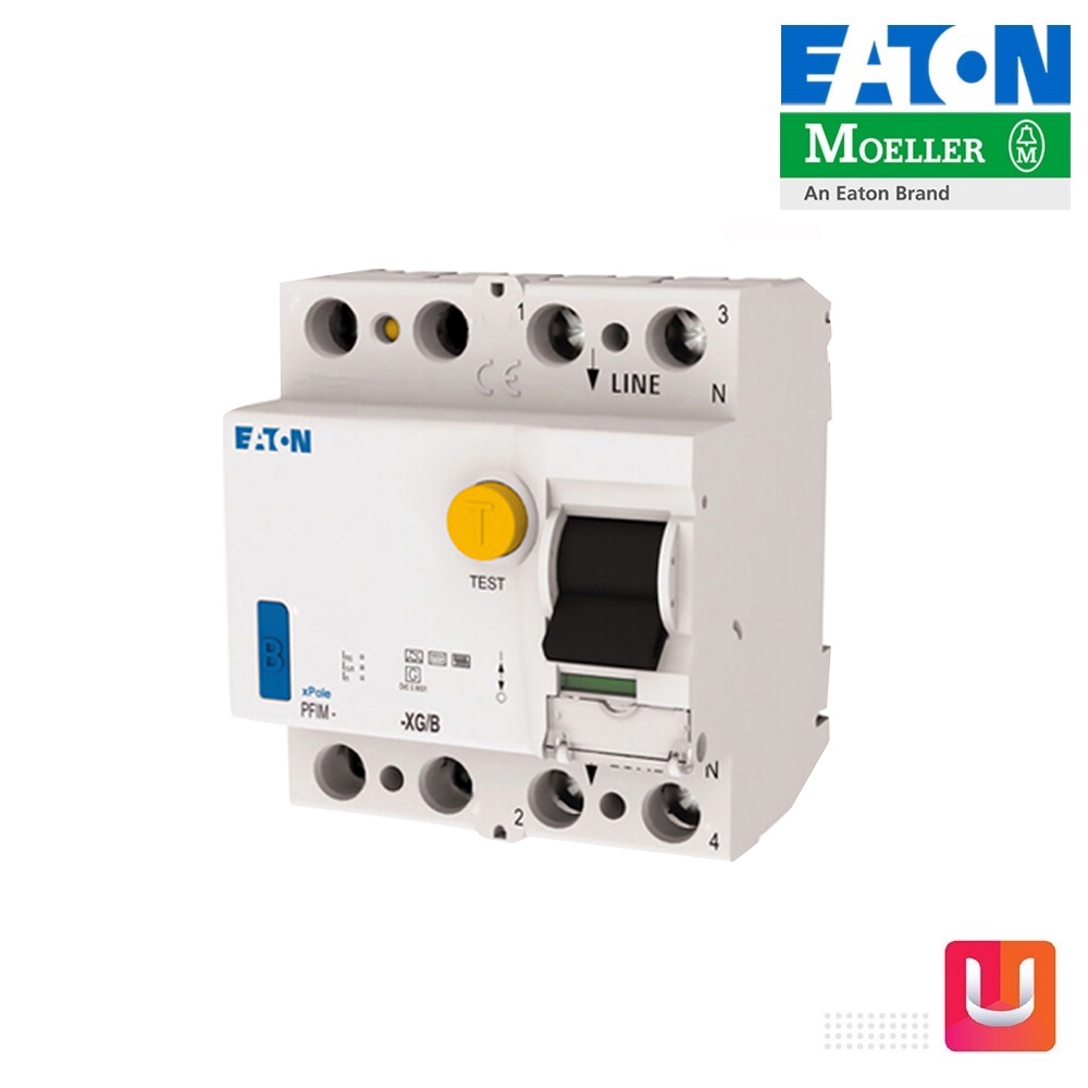 EATON Circuit Breaker (RCCB) PFIM-Type B, 2 Pole, 40A, 30mA, Surge Current-Proof 10 kA, AC-DC ...