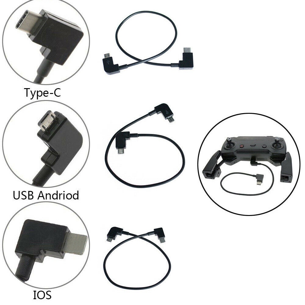 Micro USB Type C Apple iPhone OTG 90° สายเคเบิ้ล สําหรับ DJI Mavic Pro ...