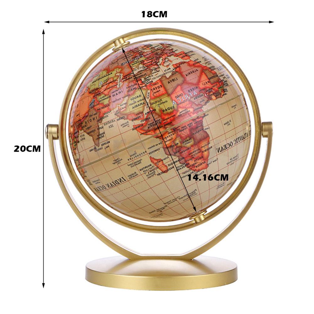 360° Rotating World Globe Swivel Stand Map Earth Geography School ...