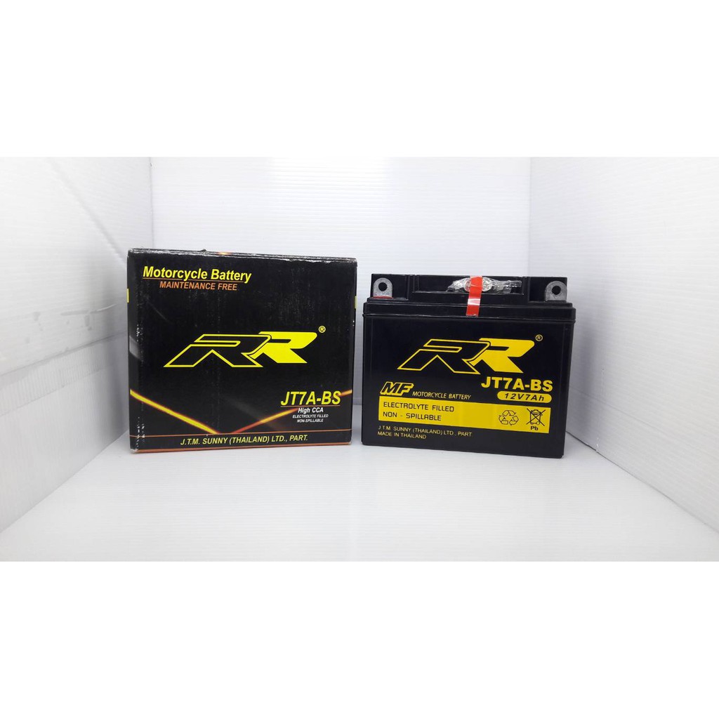 แบตเตอรี่มอเตอร์ไซด์ RR รุ่น JT7A-BS (12V. 7Amh.) | Shopee Thailand