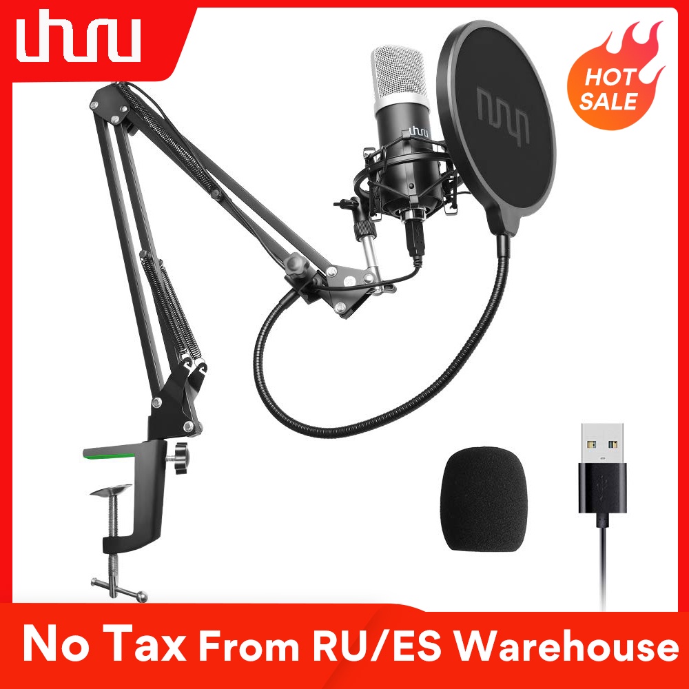 ☎UHURU USB Podcast Condenser Microphone 192kHZ/24bit Professional PC ...