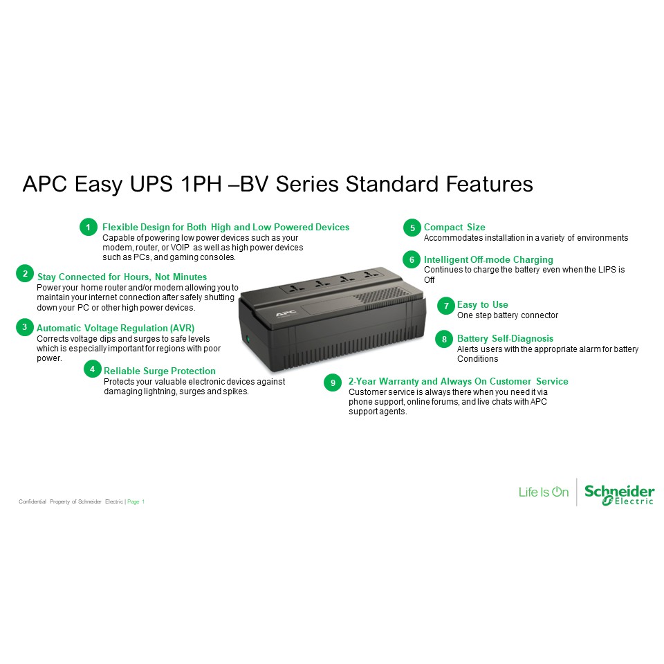APC Easy UPS (BV1000I-MST) 1000VA/600 Watt | Shopee Thailand