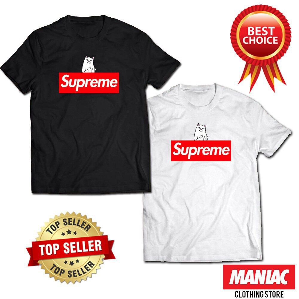 สุพรีมเสื้อยืดกีฬา เสื้อยืดลำลอง Supreme Ripndip สำหรับผู้ชาย Supreme ...