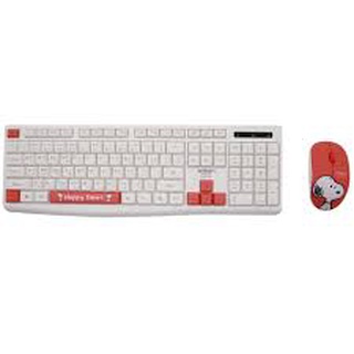 Anitech x Peanuts Wireless Keyboard & Mouse Combo ชุดคีย์บอร์ดและเมาส์ ...