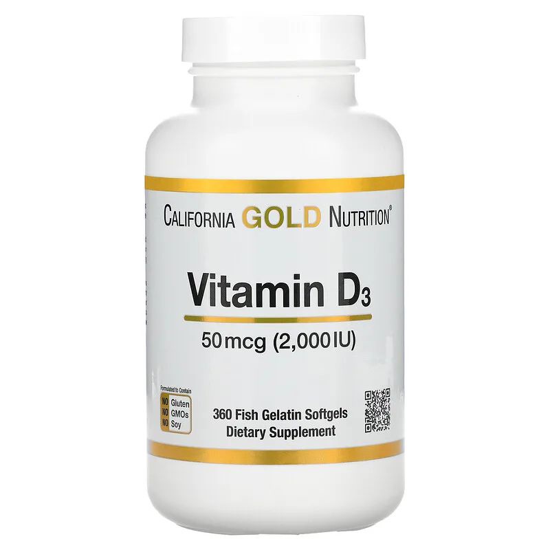 California Gold Nutrition, Vitamin D3, 50 mcg (2,000 IU),125 mcg (5,000 ...