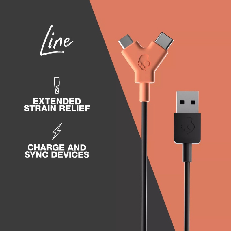 สายชาร์จ Skullcandy Line Duo 12W USB A to USB C & Micro USB Cable TRUE ...