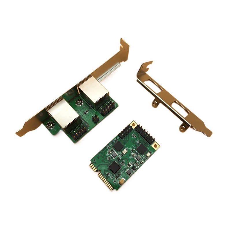 MINI PCI-E To Gigabit Ethernet Network Card Dual Port 10/100/1000Mbps ...