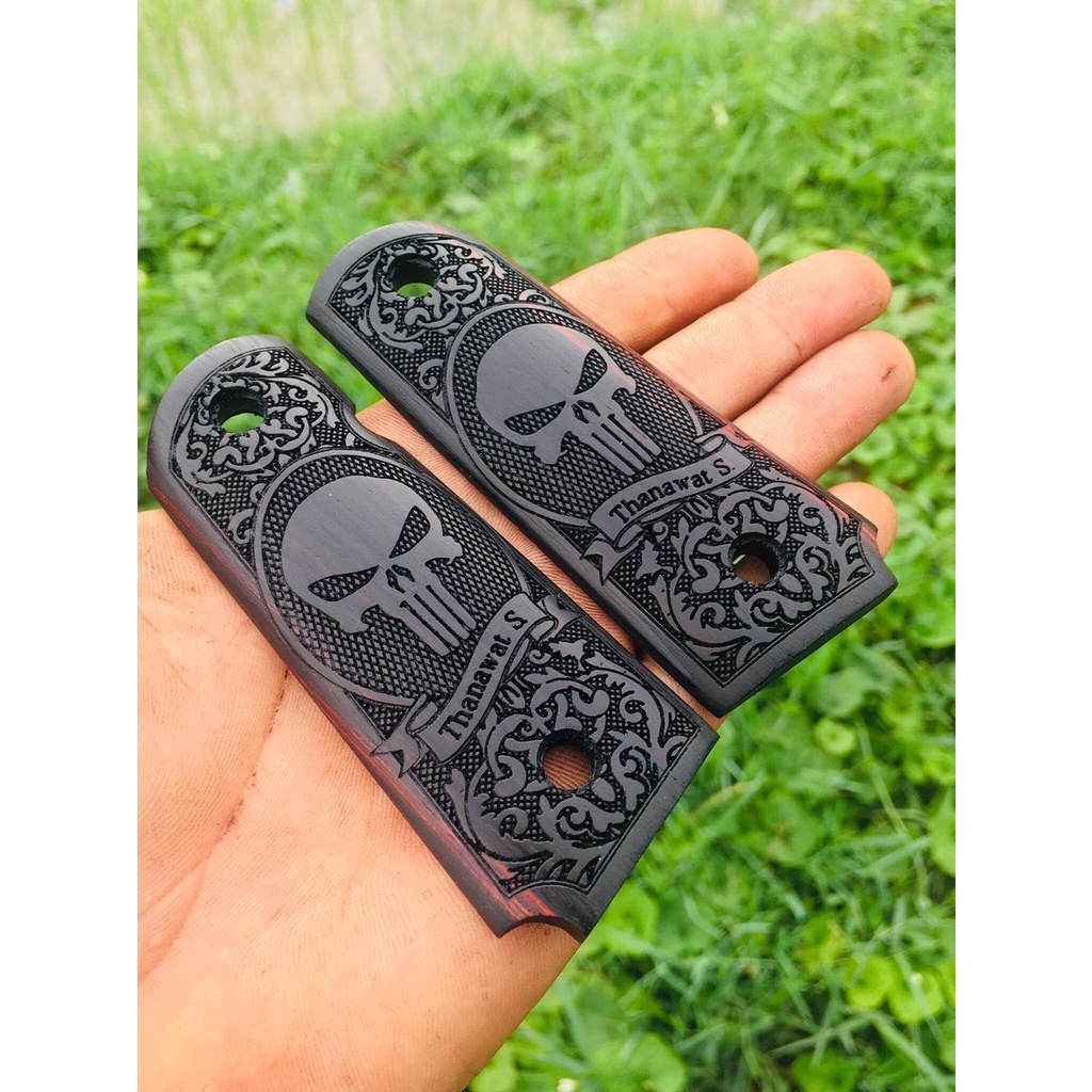 ประกับปืน1911 ไม้พยุงแท้ 100% ขนาด full size หรือขนาด compact & blank ...