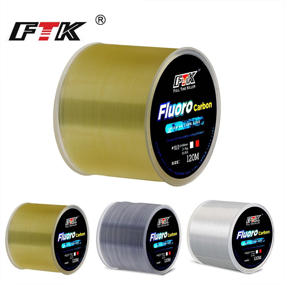 FTK 120m Fishing Line Rope Nylon Carbon Fiber Coating Fly Fishing Line ...