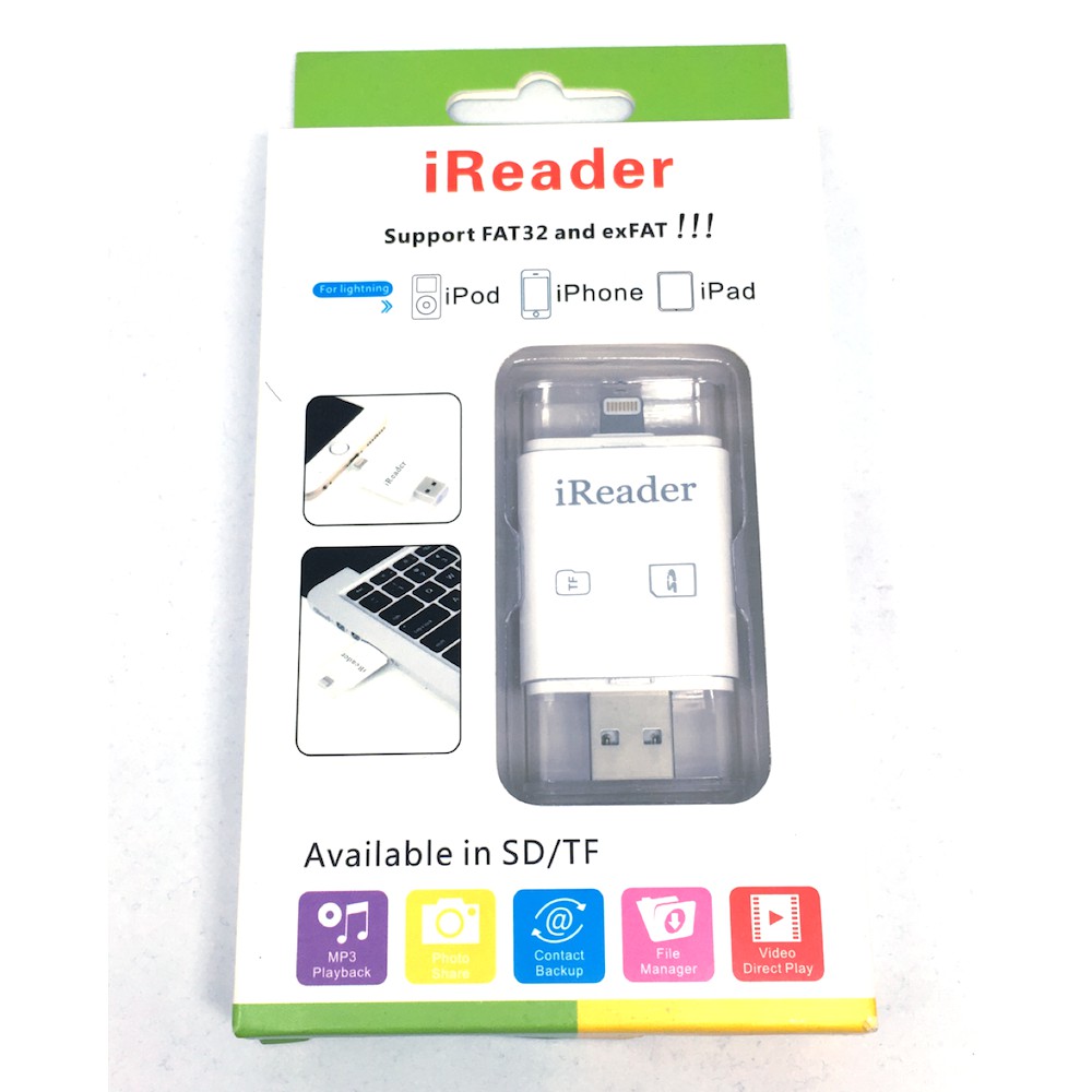 iReader ตัวอ่านการ์ด แฟลชไดร์ฟ สำหรับ iOS และ Android | Shopee Thailand