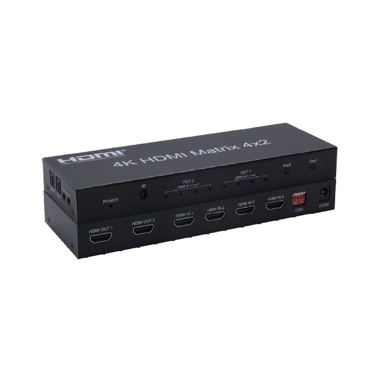 HDMI Matrix Switch 4x2 HDMI 4 ช่อง ออกจอแสดงผล HDMI 2 ช่อง มาพร้อมระบบ ...