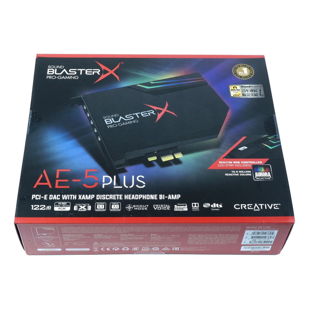 Creative Sound BlasterX AE-5 Plus RGB SABRE - Class PCI-e DAC Gaming ...