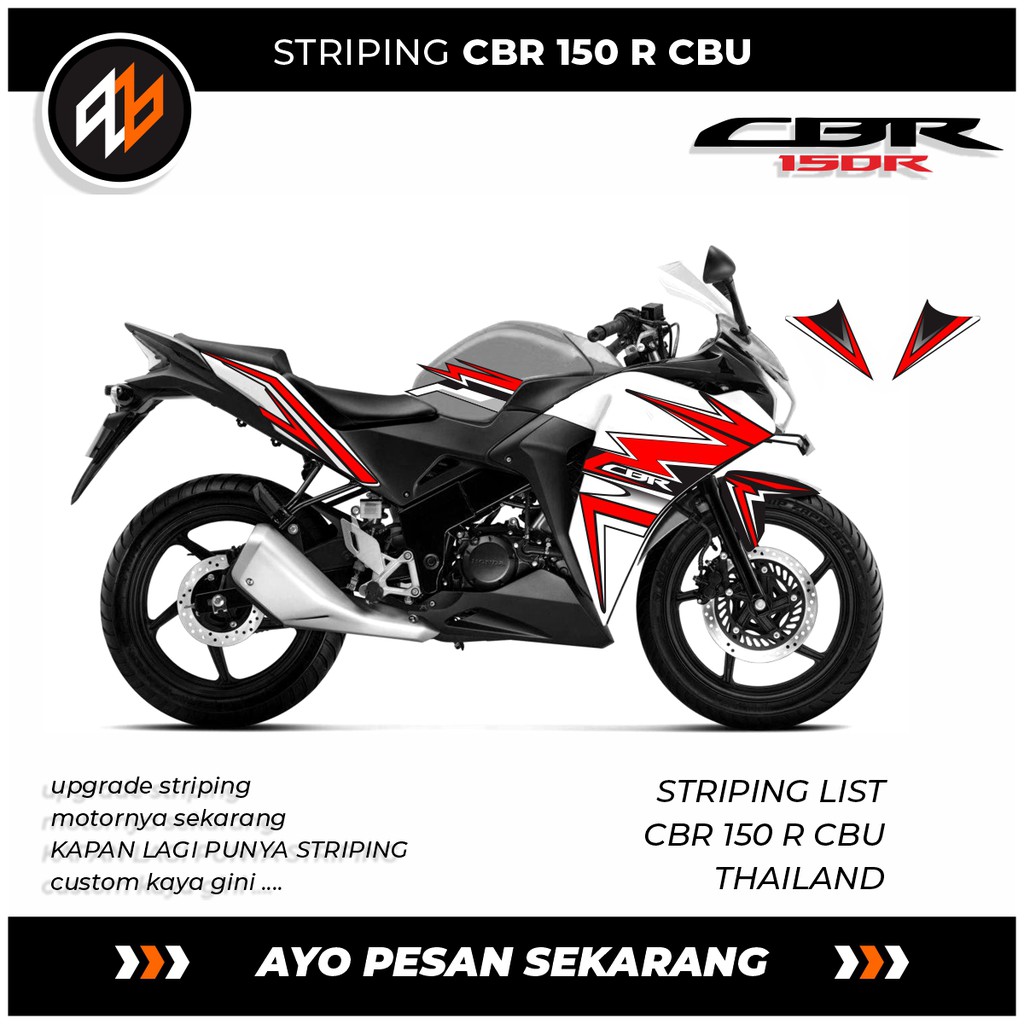 Striping cbr 150 r cbu / สติ๊กเกอร์มอเตอร์ไซค์ cbr 150 r cbu thailand ...