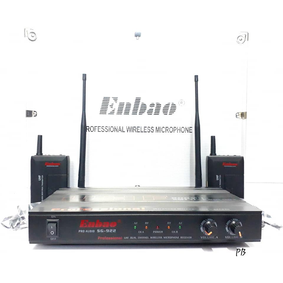 ENBAO รุ่น : SG 922 / EB - 9T ไมค์เหน็บคู่ คลื่นUHF ไมค์ ไมค์ลอย สำหรับงานพูด งานร้อง เสียงดี มี ...