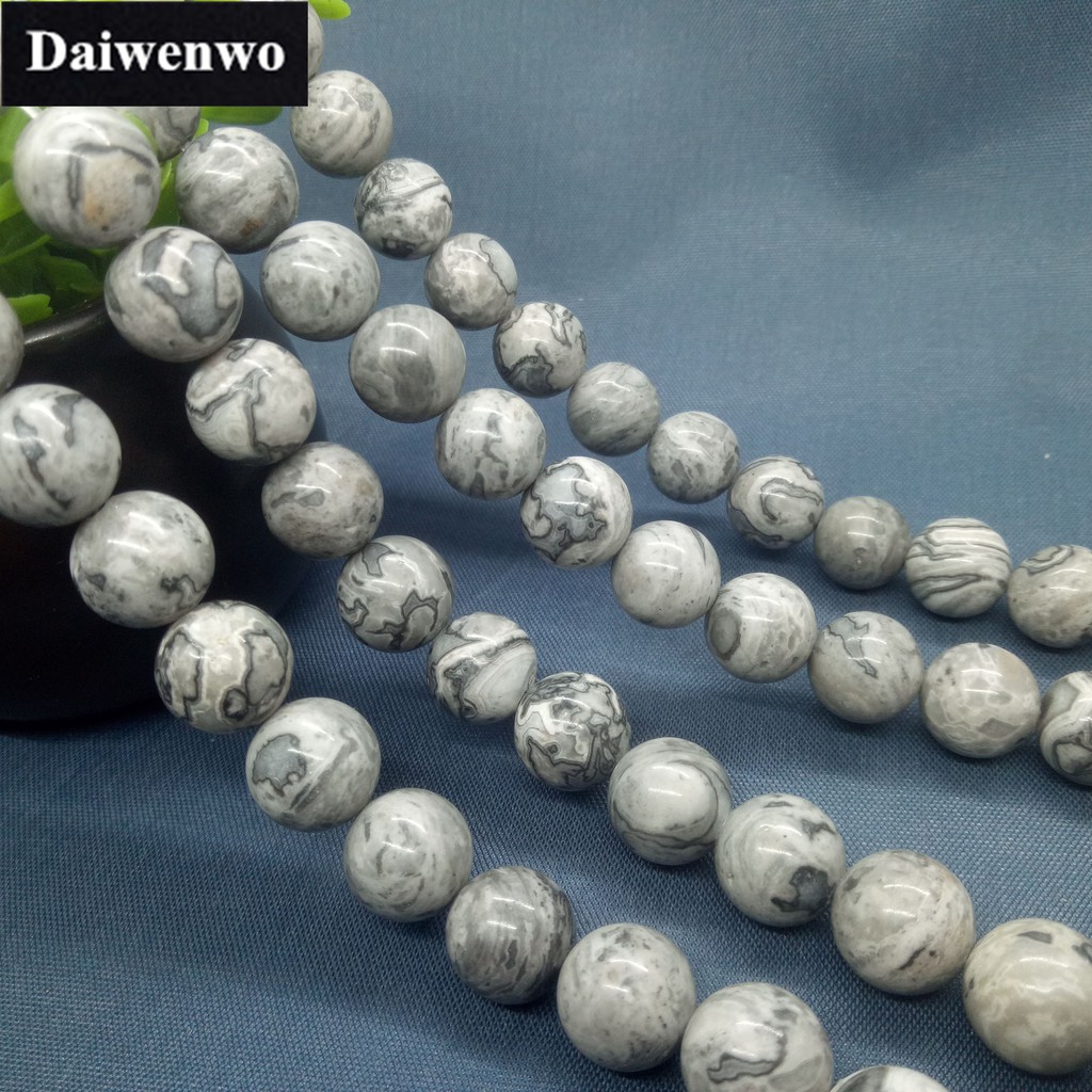 Map Stone Beads แผนที่หินลูกปัด 4-12 มิลลิเมตรรอบธรรมชาติหลวมหินลูกปัด ...