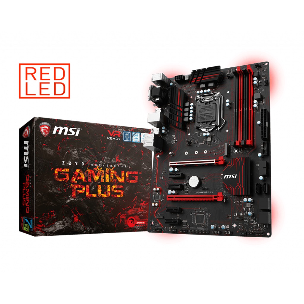 MAINBOARD (เมนบอร์ด) 1151 MSI Z270 GAMING PLUS RED LED พร้อมส่ง ...