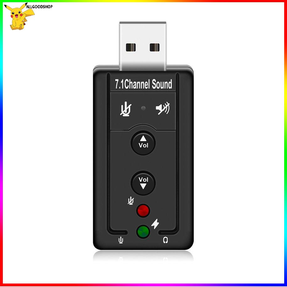 Agst USB 2.0 3D Virtual External 7.1 Channel Audio Sound Card Adapter DH อะแดปเตอร์การ์ดเสียง ...