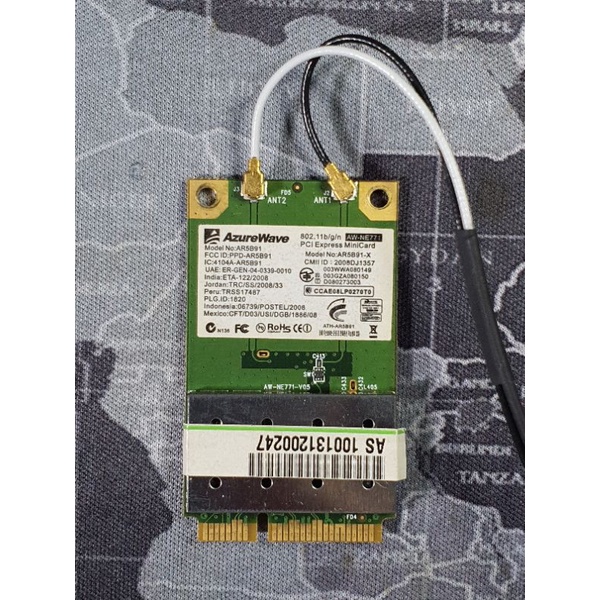 AZUREWAVE AW-NE771 Atheros AR5B91 9281 802.11 bgn Wireless Wifi Mini ...