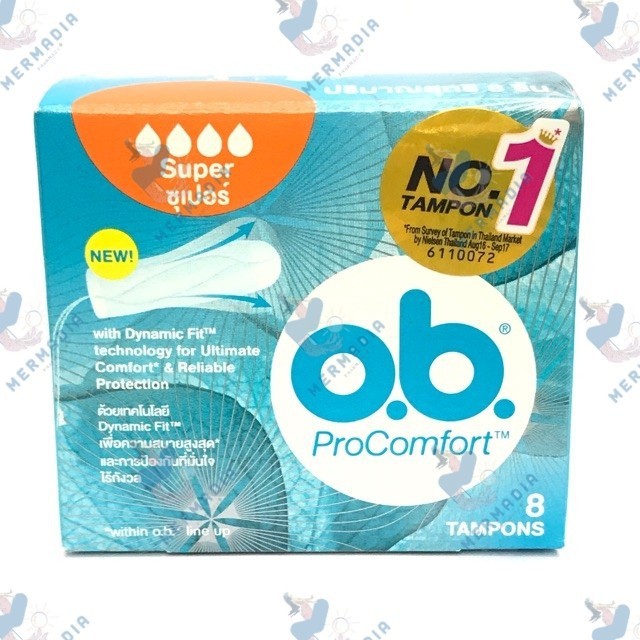 ผ้าอนามัยแบบสอด โอบี ซุปเปอร์ 8 ชิ้น OB pro comfort super 8 tampons ...