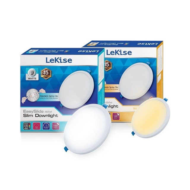 เลคิเซ่ LED LeKise Slim Downlight 9W รุ่น Easy Slide แบบวงกลม แสงวอร์มไวท์/เดย์ไลท์ | Shopee ...