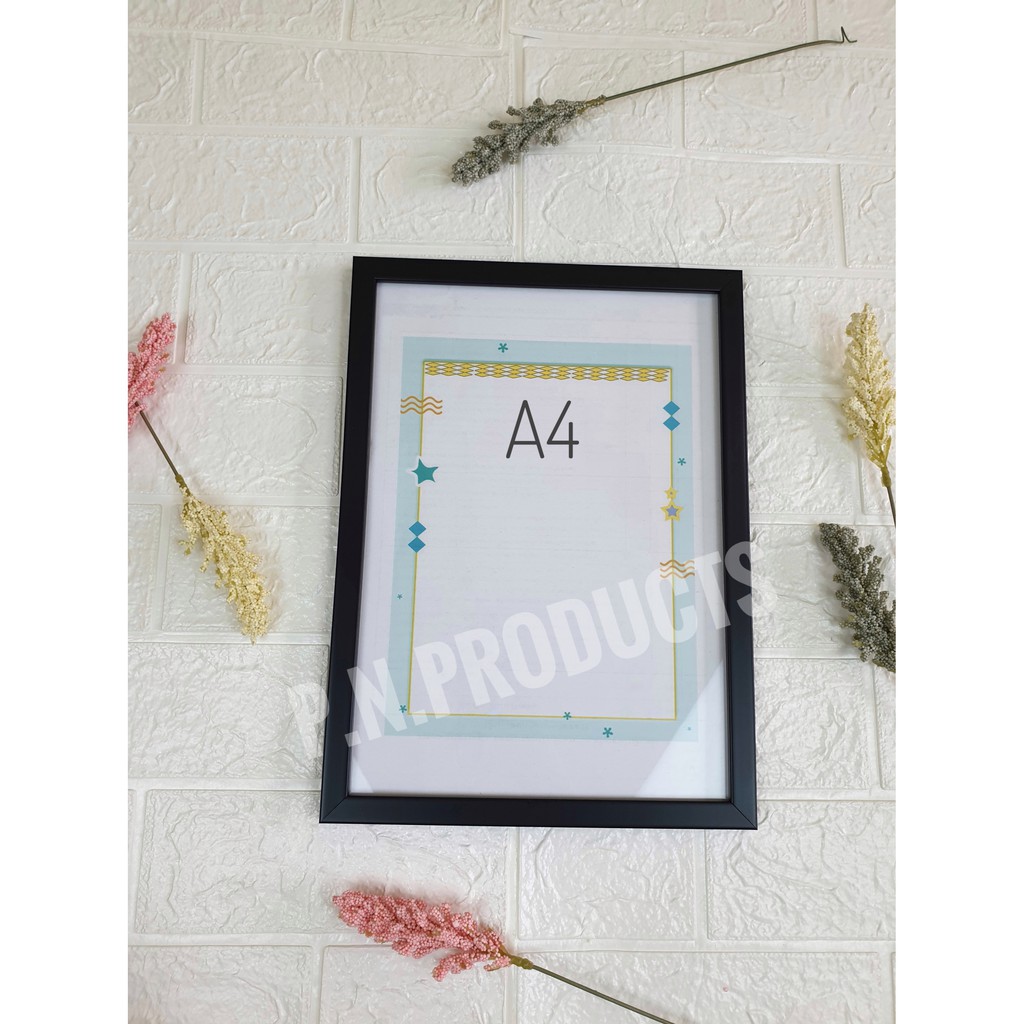 กรอบรูปA4 ไม้หน้าโมเดิร์นมีหลายลาย พร้อมหูแขวน + ขาตั้ง (เลือกได้ว่าจะรับหรือไม่รับ) | Shopee ...
