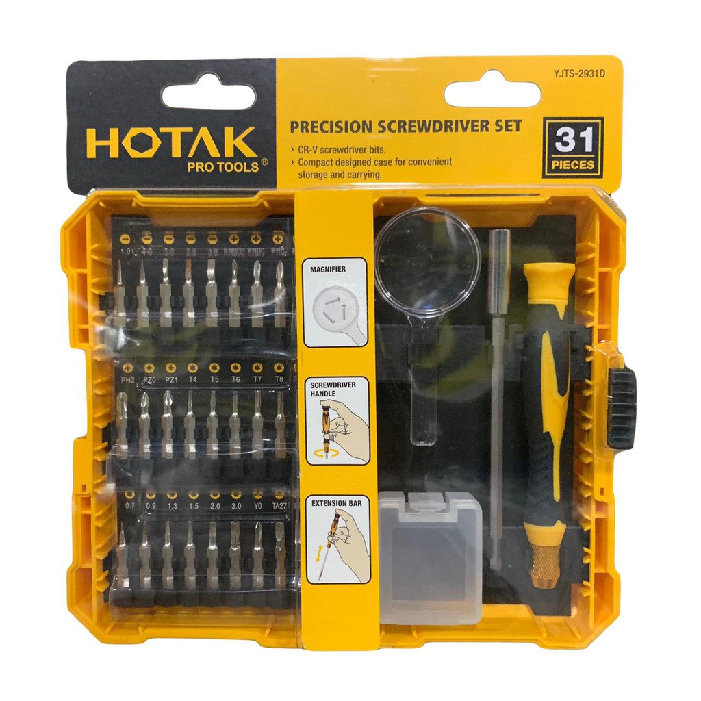 HOTAK ชุดไขควงความแม่นยำ 31 ชิ้น รุ่น YJTS-2931D | Shopee Thailand