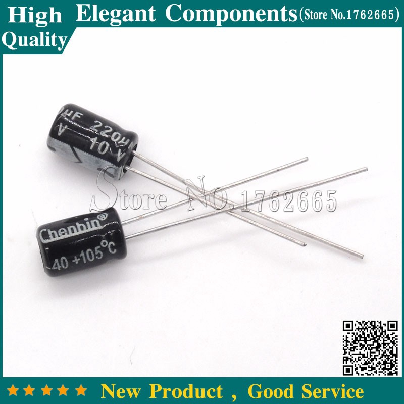 100Pcs 220UF 10V 10V 220UF Electrolytic Capacitor Size 5*7MM 10 V / 220 ...