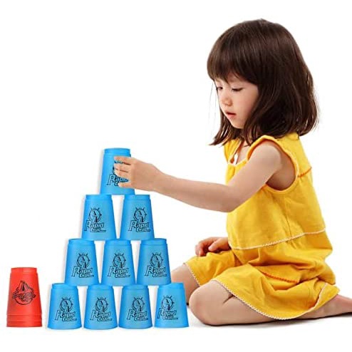 12 ใบ แก้วสแต็ค Stack Magic Flying Cup ของเล่นเสริมพัฒนาการเด็ก แข่ง ...