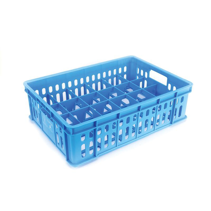 ลังคว่ำแก้ว 24 ช่อง สีฟ้าฮ่องกง บาสเก็ต 123 Blue crate basketball box ...